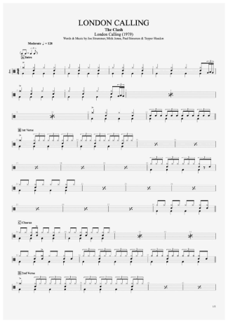 London Calling - The Clash - Drum Sheet Music - AriaMus.com ...