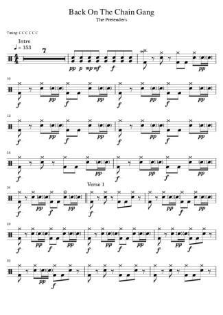 Back on the Chain Gang - The Pretenders - Drum Sheet Music - AriaMus ...