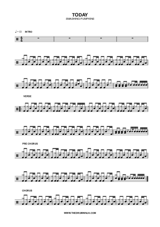 Today - The Smashing Pumpkins - Drum Sheet Music - AriaMus.com ...