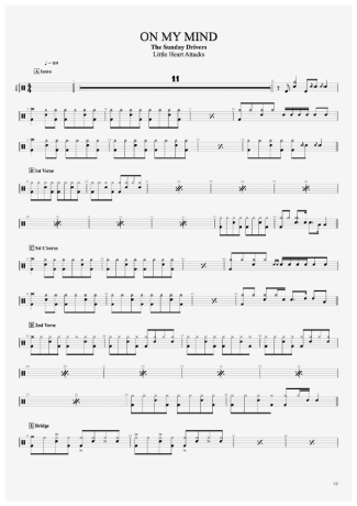 On My Mind - The Sunday Drivers - Drum Sheet Music - AriaMus.com ...