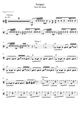 Jumper - Third Eye Blind - Drum Sheet Music - AriaMus.com ...