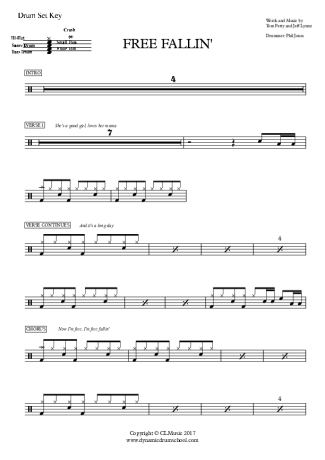 Free Fallin' - Tom Petty - Drum Sheet Music - AriaMus.com ...