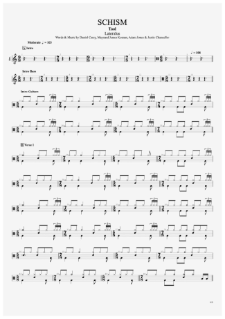 Schism - Tool - Drum Sheet Music - AriaMus.com – DrumSetSheetMusic