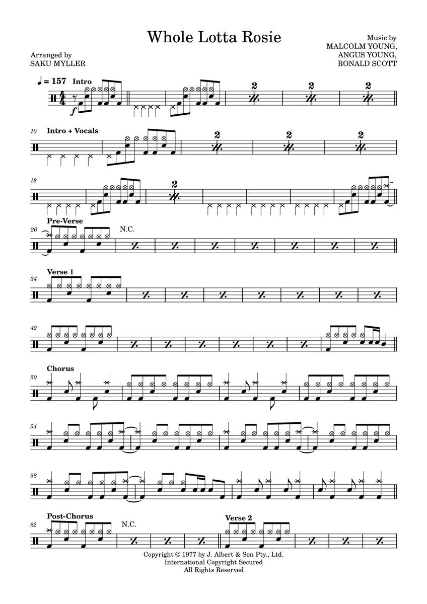 Whole Lotta Rosie - AC/DC - Drum Sheet Music - SheetMusicDirect.com ...