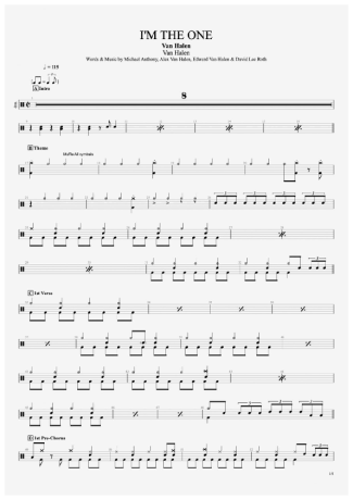 I'm the One - Van Halen - Drum Sheet Music - AriaMus.com – DrumSetSheetMusic