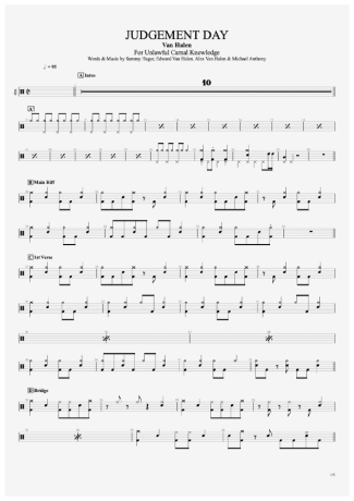 Judgement Day - Van Halen - Drum Sheet Music - AriaMus.com – DrumSetSheetMusic