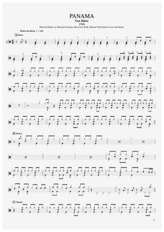 Panama - Van Halen - Drum Sheet Music - AriaMus.com – DrumSetSheetMusic