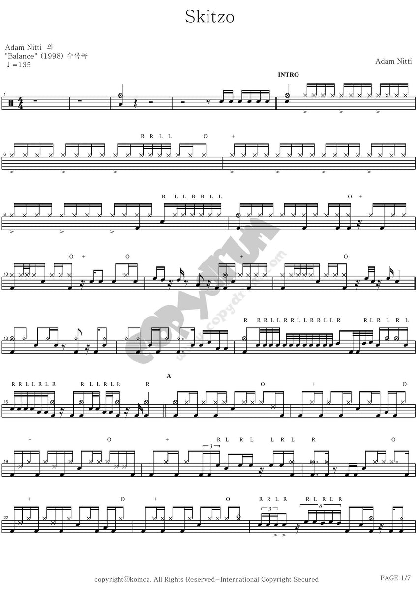 Skitzo - Adam Nitti - Drum Sheet Music - COPYDRUM – DrumSetSheetMusic