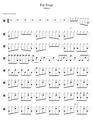 For Evigt - Volbeat - Drum Sheet Music - AriaMus.com – DrumSetSheetMusic