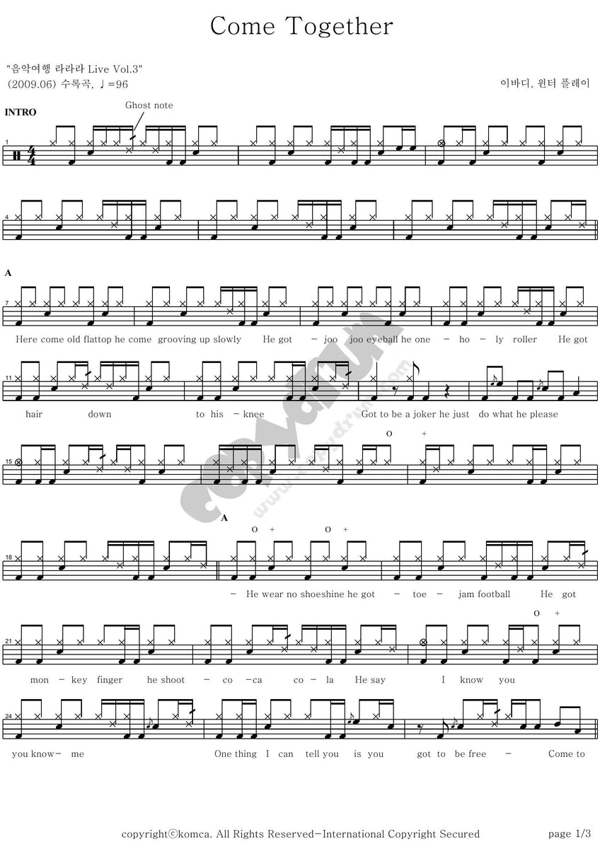 Come Together (Come Together) - Ibadi (이바디) - Full Drum Transcription ...