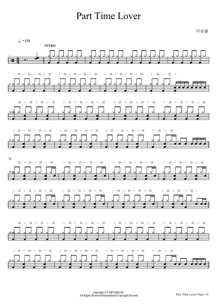 Part Time Lover (Part Time Lover) - Lee Seungchul (이승철) - Full Drum Tr ...