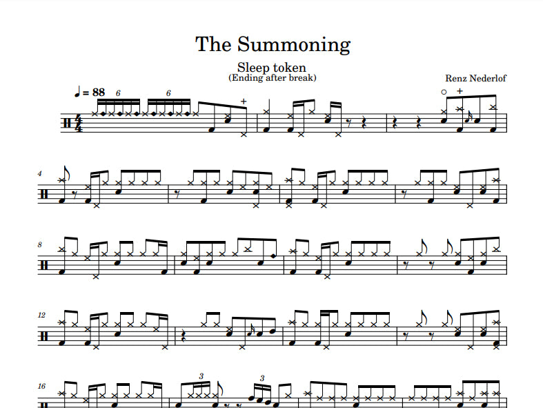 The Summoning - Sleep Token - Drum Sheet Music - Renz Nederlof ...