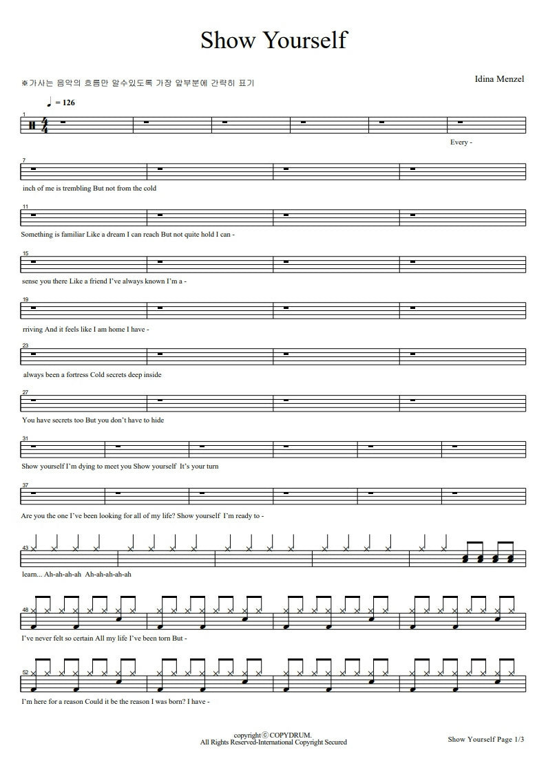 Show Yourself (from Frozen 2) - Idina Menzel, Evan Rachel Wood - Drum ...