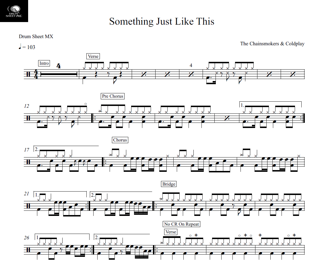 Something Just Like This (feat. Coldplay) - The Chainsmokers - Drum ...