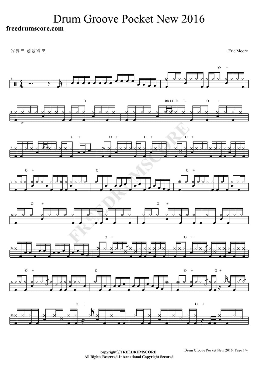 Drum Groove Pocket New 2016 - Eric Moore - Drum Sheet Music - COPYDRUM ...