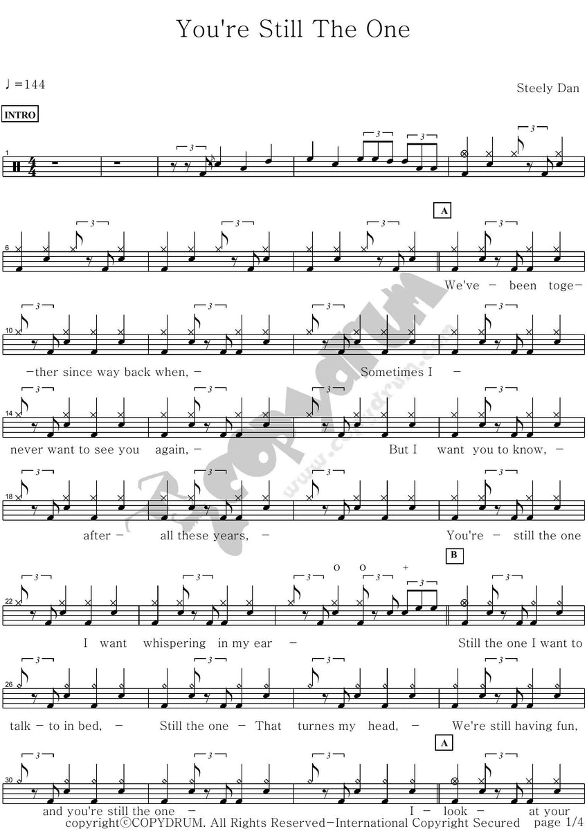 You're Still the One - Steely Dan - Drum Sheet Music - COPYDRUM ...