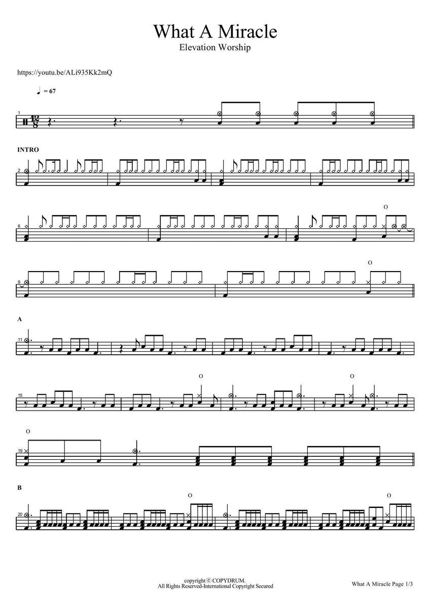 What a Miracle - Elevation Worship - Full Drum Transcription / Drum Sh ...