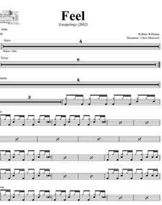 Feel - Robbie Williams - Drum Sheet Music - DrumSetSheetMusic.com