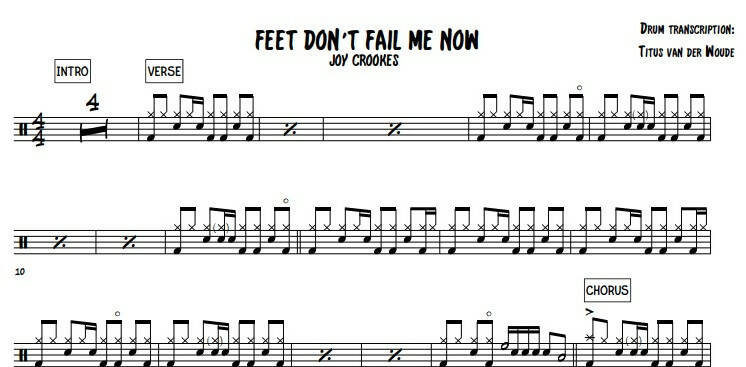 Feet Don't Fail Me Now - Joy Crookes - Drum Sheet Music - Titus van der ...