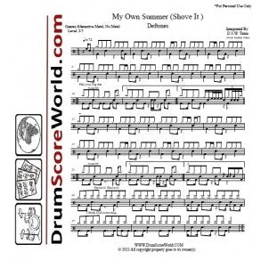 My Own Summer (Shove It ) - Deftones - Drum Sheet Music ...