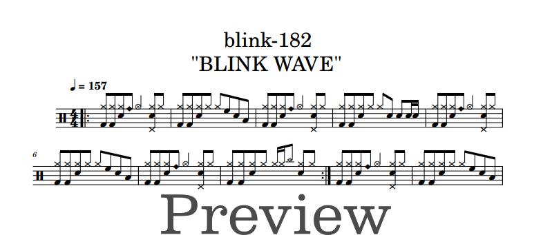 Blink Wave - Blink 182 - Drum Sheet Music - DrumonDrummer ...