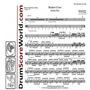 Basket Case - Green Day - Drum Sheet Music - DrumScoreWorld.com ...