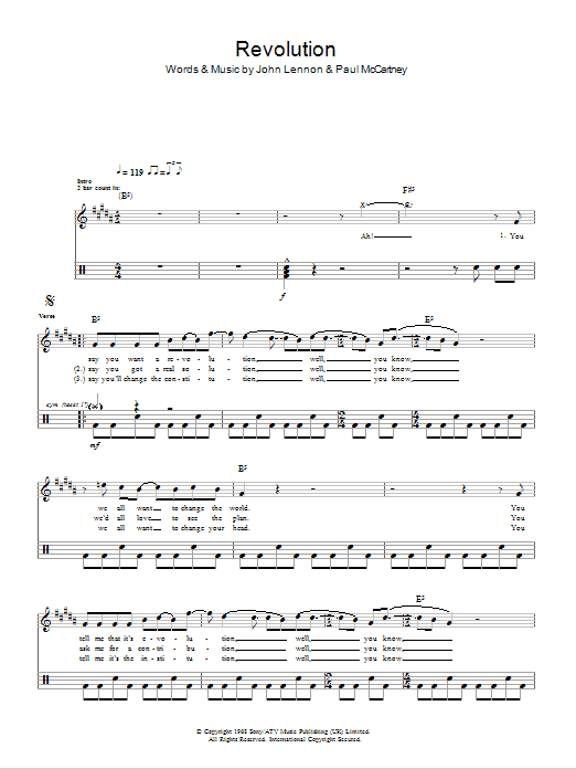 Revolution - The Beatles - Drum Sheet Music - SheetMusicDirect D ...