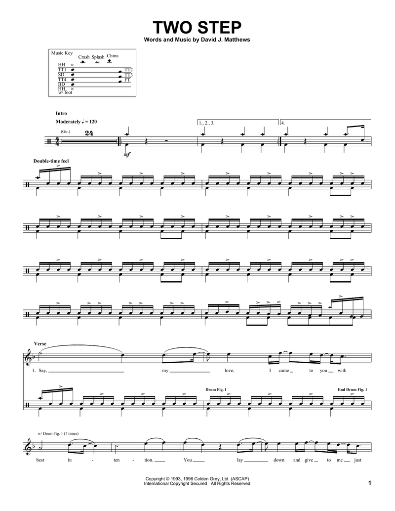Two Step - Dave Matthews Band - Drum Sheet Music - SheetMusicDirect DT ...