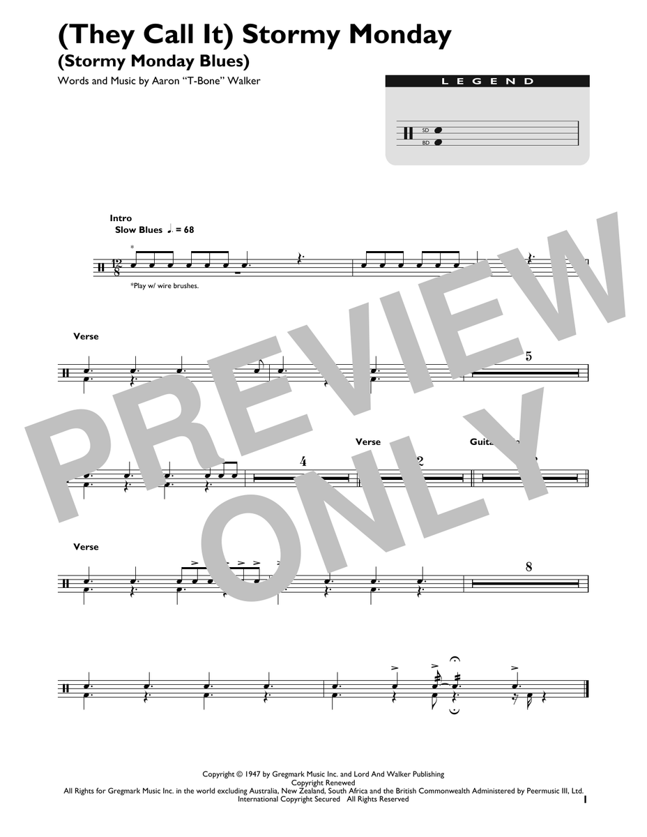 Stormy Monday (They Call It Stormy Monday Blues) - T Bone Walker - Drum ...