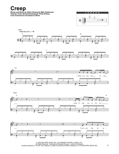 Creep - Radiohead - Drum Sheet Music - SheetMusicDirect DT174263 ...