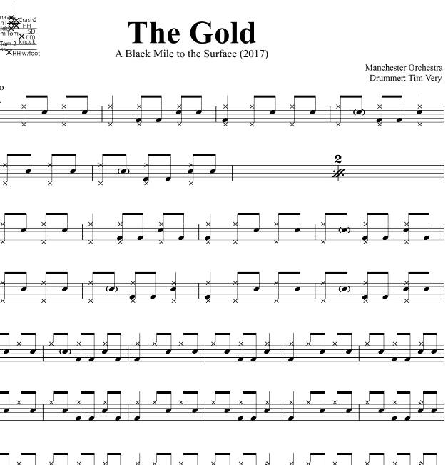 The Gold - Manchester Orchestra - Drum Sheet Music - DrumSetSheetMusic.com