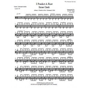 I Predict a Riot - Kaiser Chiefs - Drum Sheet Music - DrumScoreWorld ...