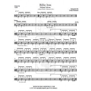 Billie Jean - Michael Jackson - Drum Sheet Music - DrumScoreWorld.com ...