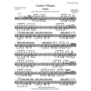 Careless Whisper - Seether - Drum Sheet Music - DrumScoreWorld.com ...