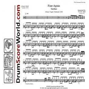 Fine Again - Seether - Drum Sheet Music - DrumScoreWorld.com ...
