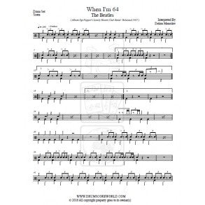 When I'm 64 - The Beatles - Drum Sheet Music - DrumScoreWorld.com ...