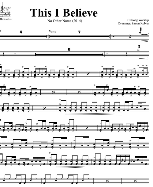 This I Believe (The Creed) - Drum Sheet Music - DrumSetSheetMusic.com