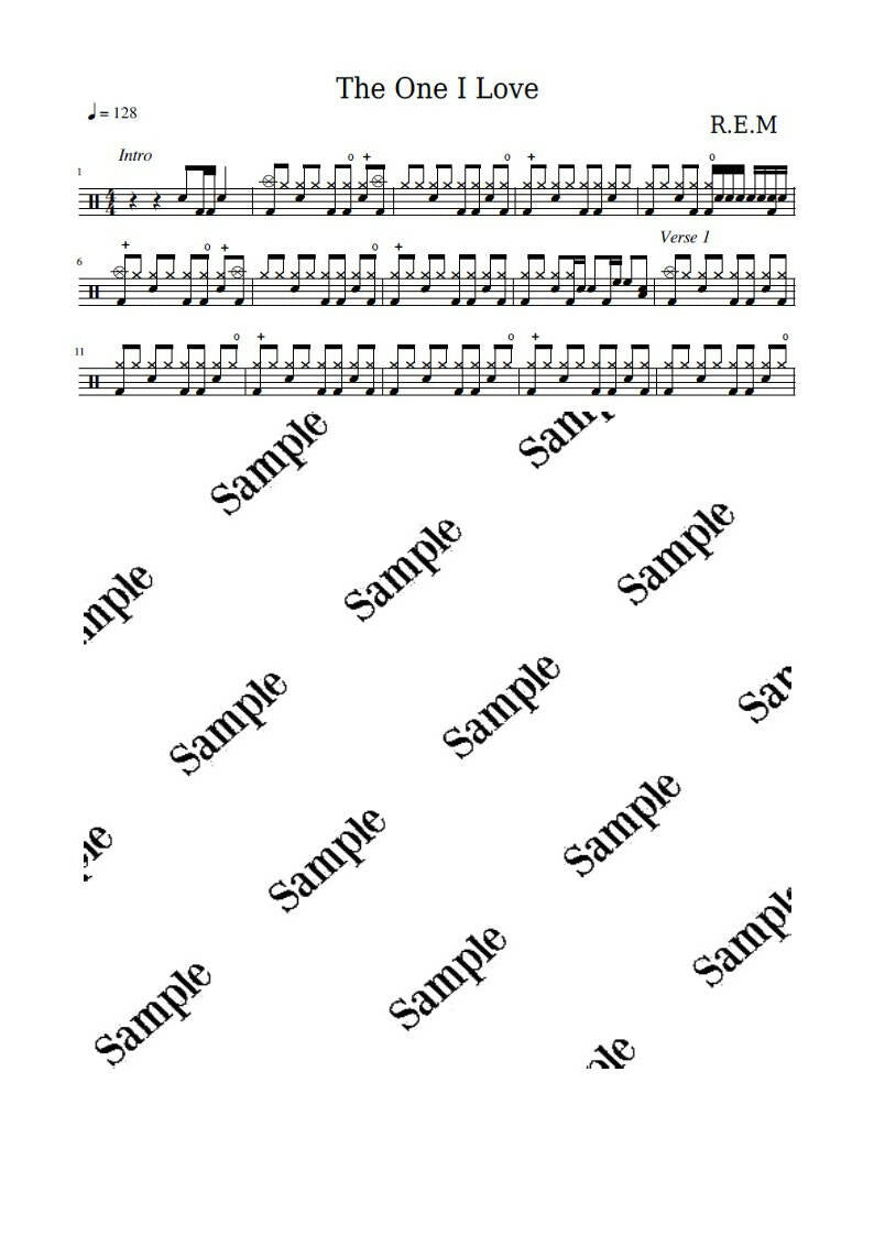 The One I Love - R.E.M. - Drum Sheet Music - KiwiDrums – DrumSetSheetMusic