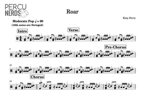 Roar - Katy Perry - Drum Sheet Music - Percunerds Transcriptions – DrumSetSheetMusic