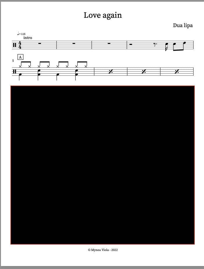 Love Again - Dua Lipa - Drum Sheet Music - Mynea – DrumSetSheetMusic