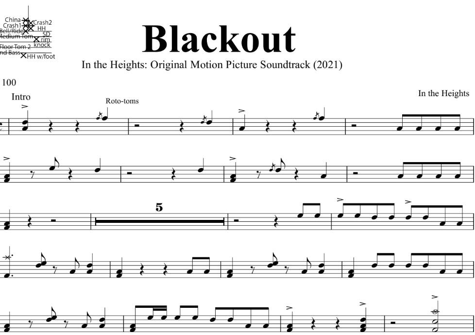 Blackout - In the Heights (Original Motion Picture Soundtrack) - Drum ...